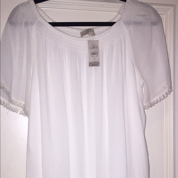 LOFT | Dresses | New White Cotton Shift Dress Large The Loft | Poshmark